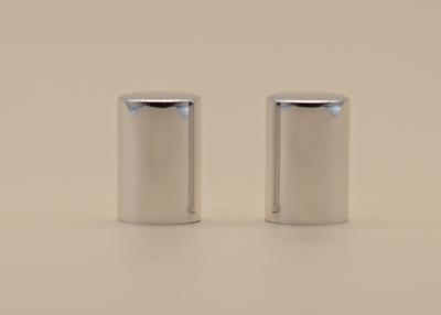 China Silver Aluminum Perfume Bottle Caps Cylinder Shape PP Plastic Inner for sale