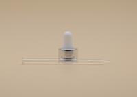 China 18 / 410 Large Glass Dropper Transparent Pipette Silver Collar For Fluid Delivery for sale