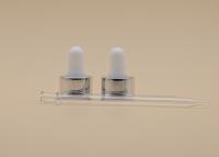 China 18 / 410 Large Glass Dropper Transparent Pipette Silver Collar For Fluid Delivery for sale