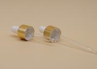 China 18 / 410 Essential Oil Dropper , Gold Collar Glass Droppers For Essential Oils for sale