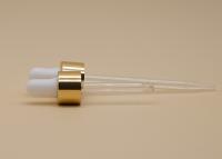 China 18 / 410 Essential Oil Dropper , Gold Collar Glass Droppers For Essential Oils for sale