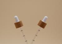 China Bamboo Collar Essential Oil Dropper 18mm With Printing Scale Glass Pipette for sale