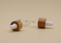 China Bamboo Collar Essential Oil Dropper 18mm With Printing Scale Glass Pipette for sale