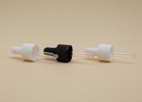 China Silicone Teat Essential Oil Dropper Ribbed Black / White Collar Screw Closure for sale