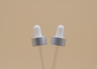China Aluminum Matt Silver Glass Oil Dropper 20 / 400 With White Silicone Teat for sale