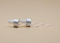 China Aluminum Matt Silver Glass Oil Dropper 20 / 400 With White Silicone Teat for sale