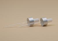 China Aluminum Matt Silver Glass Oil Dropper 20 / 400 With White Silicone Teat for sale