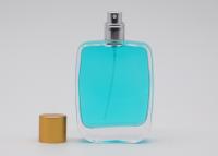 China Square Shape 50ml Cosmetic Perfume Bottle With FEA15 Snap On Perfume Pump for sale
