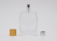 China Square Shape 50ml Cosmetic Perfume Bottle With FEA15 Snap On Perfume Pump for sale
