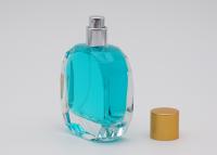 China Crystal Clear Cosmetic Spray Bottle , Empty Perfume Bottles With Matte Gold Cap for sale