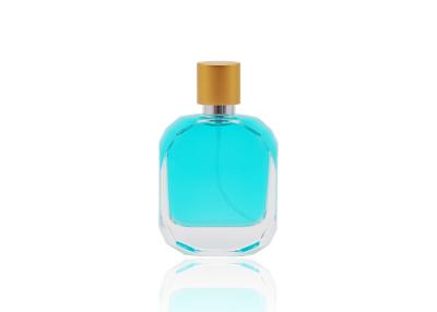 China Crystal Clear Cosmetic Spray Bottle , Empty Perfume Bottles With Matte Gold Cap for sale