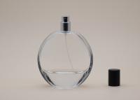 China Anti Spilling Glass Round Perfume Bottle 100ml Customized Surface Handing for sale