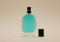 China Flat Refillable Cosmetic Bottles 30ml 50ml Heavy Bottom Crimp Neck For Perfume Packaging for sale