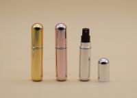 China Personal Care Refillable Glass Perfume Bottle Metal Bright Color Gold Pink Silver for sale