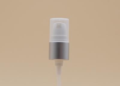 China 18mm Cosmetic Treatment Pumps Matt Silver Closure White PP Half Cap for sale