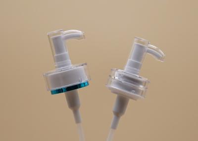 China Acrylic Cosmetic Treatment Pumps , Clear Cap White Lotion Pump Silk Screen Printing for sale