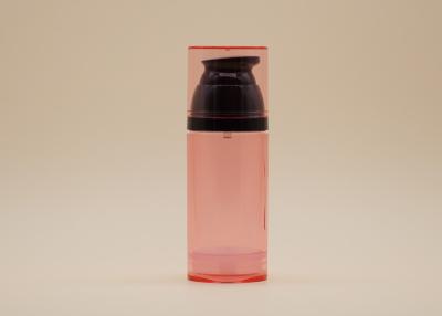 China Clear Red Airless Dispenser Bottles Black Pump 30ml 50ml 80ml Optional Volume for sale