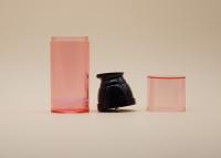 China Clear Red Airless Dispenser Bottles Black Pump 30ml 50ml 80ml Optional Volume for sale
