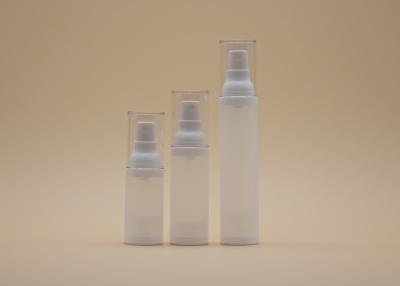 China Frosted Slim Airless Cosmetic Bottles White Spray Pump Easy Refill Stable Performance for sale