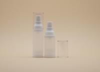 China Frosted Slim Airless Cosmetic Bottles White Spray Pump Easy Refill Stable Performance for sale
