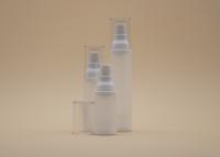 China Frosted Slim Airless Cosmetic Bottles White Spray Pump Easy Refill Stable Performance for sale