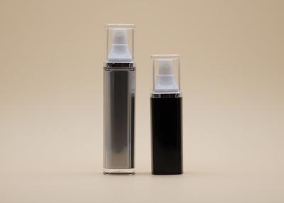 China Metallic Silver ABS Airless Vacuum Pump Bottle For Cosmetic Cream Packing for sale