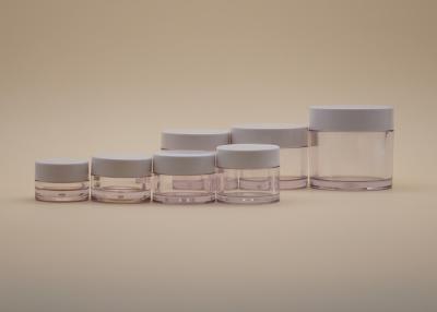 China Clear PETG Round Cream Jar ABS White Cap High Durability Not Easily Broken for sale