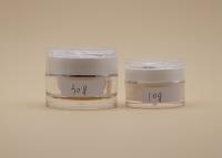 China Transparent Acrylic Cosmetic Containers Not Easily Broken With White Rose ABS Cap for sale
