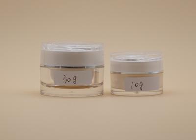 China Transparent Acrylic Cosmetic Containers Not Easily Broken With White Rose ABS Cap for sale