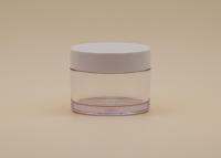 China 30ml Cylindric Round Opal Cosmetic Cream Containers White PETG Clear Body With Lid for sale