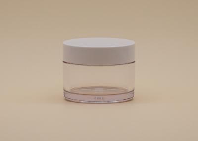 China 30ml Cylindric Round Opal Cosmetic Cream Containers White PETG Clear Body With Lid for sale