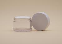 China 30ml Cylindric Round Opal Cosmetic Cream Containers White PETG Clear Body With Lid for sale