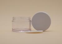China 30ml Cylindric Round Opal Cosmetic Cream Containers White PETG Clear Body With Lid for sale