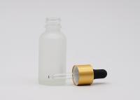 China 50ml Frosted Clear Oil Bottle Essential Oil Glass Bottles With Matte Gold Dropper for sale