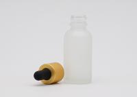 China 50ml Frosted Clear Oil Bottle Essential Oil Glass Bottles With Matte Gold Dropper for sale