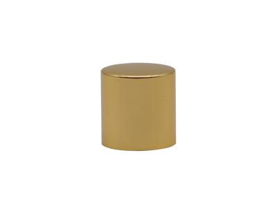 China Gold Add Weight Aluminum Perfume Bottle Caps With Inner Plastic Black Cap for sale