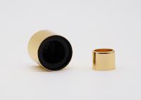 China Gold Add Weight Aluminum Perfume Bottle Caps With Inner Plastic Black Cap for sale