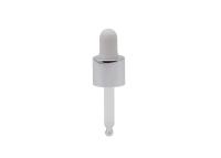 China Aluminum Silver 18mm Glass Dropper , Oil Droppers With Measurements for sale