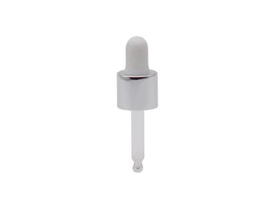 China Aluminum Silver 18mm Glass Dropper , Oil Droppers With Measurements for sale