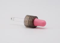 China Brown Transparent Closure Essential Oil Dropper Plastic Dropper With Pink Teat for sale