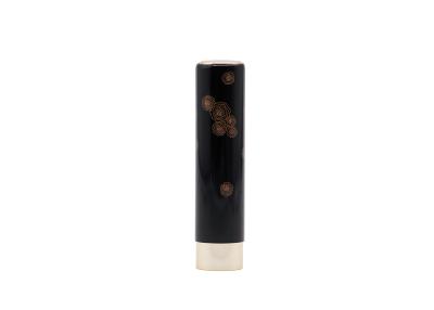 China Black Round Lip Balm Containers Magnet Press Button Tube With Printing for sale
