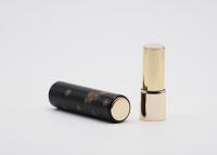China Black Round Lip Balm Containers Magnet Press Button Tube With Printing for sale