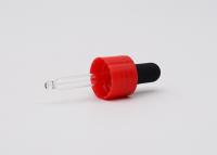 China 18mm Plastic Pipette Droppers Red Closure Matte Black Teat For Essential Oil for sale