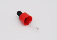 China 18mm Plastic Pipette Droppers Red Closure Matte Black Teat For Essential Oil for sale