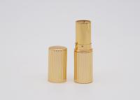 China Gold Aluminum Magnetic Lip Balm Tubes Empty Lip Balm Containers Round Shape for sale