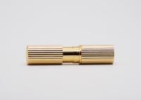 China Gold Aluminum Magnetic Lip Balm Tubes Empty Lip Balm Containers Round Shape for sale