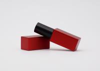China Square Aluminum Red Empty Lipstick Tubes Container 3.5g With Magnet Case for sale