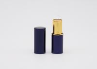 China Magnet Aluminum 3.5g Glossy Blue Empty Lip Balm Tubes With Round Shape for sale