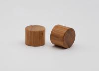 China 18 / 410 Plastic Screw Caps With Bamboo Covered For Essential Oil Bamboo Screw Cap for sale