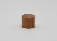 China 18 / 410 Plastic Screw Caps With Bamboo Covered For Essential Oil Bamboo Screw Cap for sale